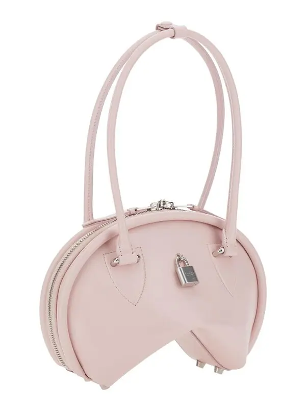 Acne Studios Pink Handbag With Two Top Handles And Logo Plaque On The Front In Leather - Multicolor