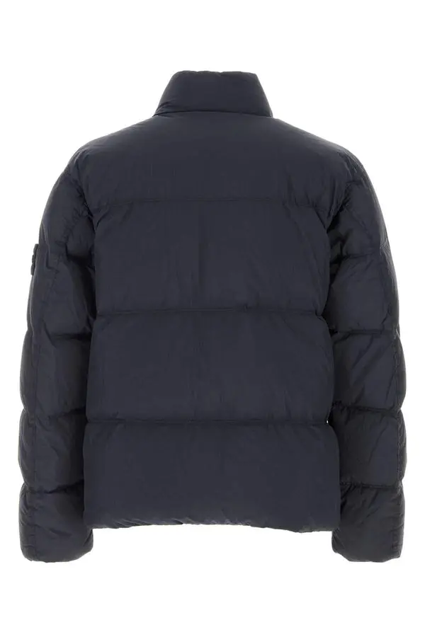 Stone Island Navy Nylon Down Jacket - Blue