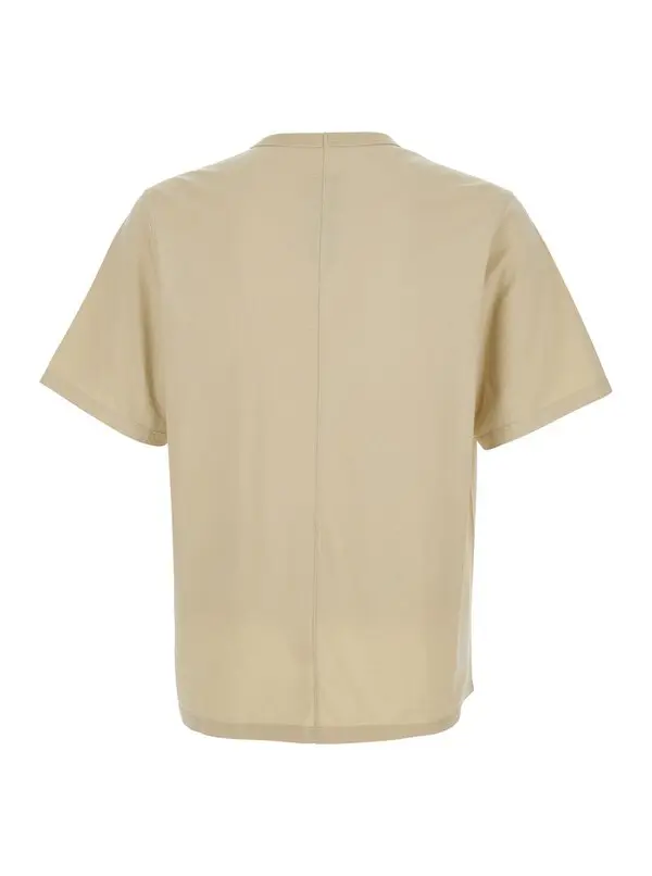 Rick Owens T-shirt 'brad' Beige With Crew Neck And Short Sleeves In Cotton For - Cream