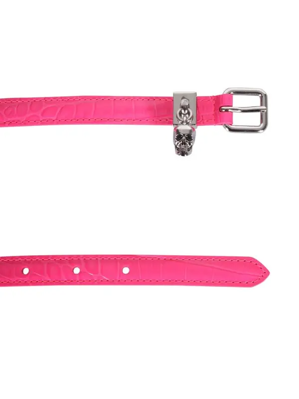 Alexander McQueen Double Belt With Skull And Pav