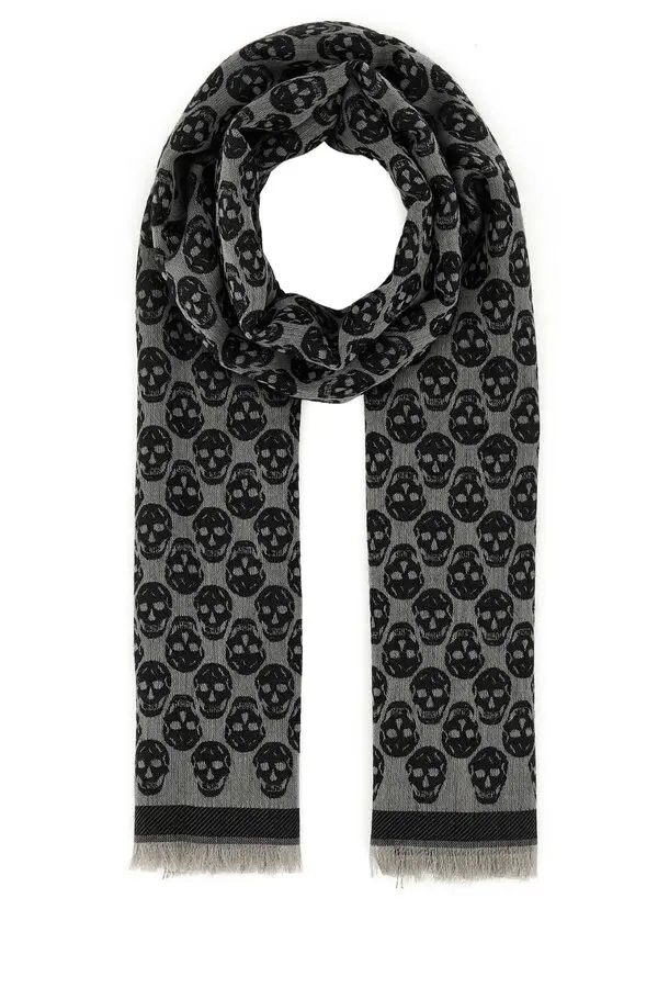 Alexander McQueen Embroidered Wool Blend Foulard - Multicolor