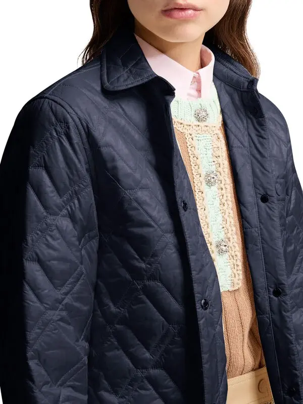 Moncler Diamond Quilted Padded Shirt Jacket - Multicolor