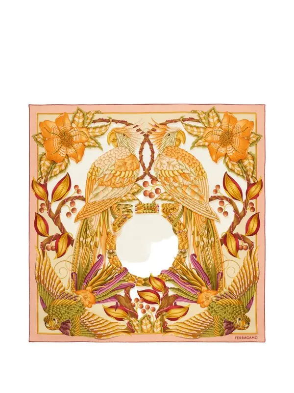 FERRAGAMO Printed Silk Foulard - Multicolor