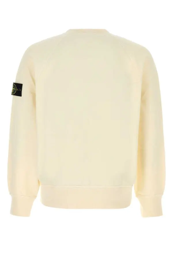 Stone Island Ivory Cotton Sweatshirt