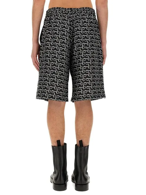 Burberry All Over Print Bermuda Shorts - Black