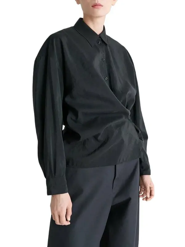 LEMAIRE Straight Collar Twisted Shirt - Black