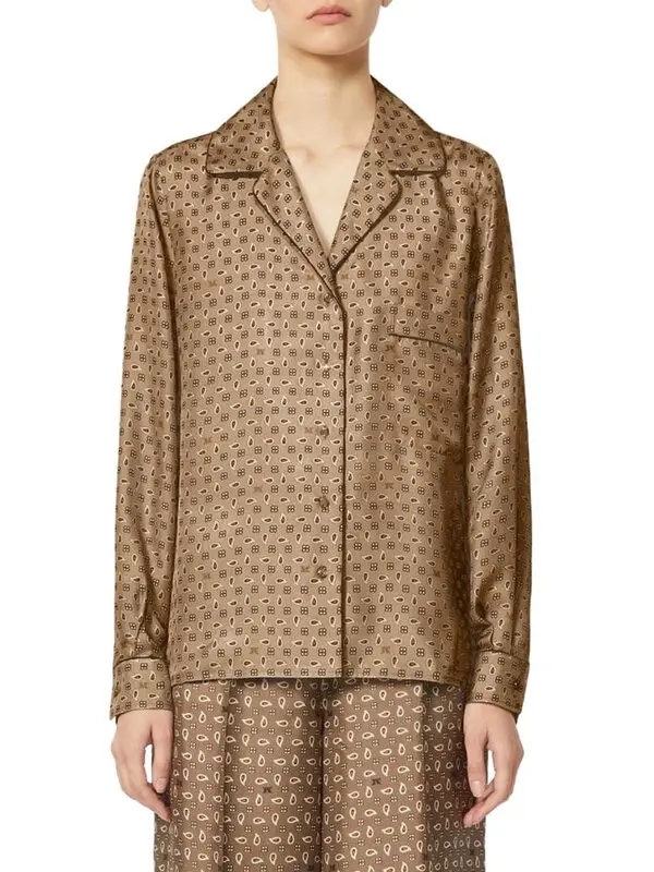 Max Mara Semi-fitted Printed Silk Shirt - Multicolor