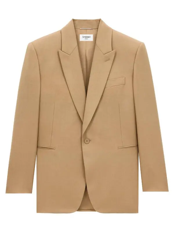 Saint Laurent Wool Gabardine Single-breasted Jacket - Multicolor