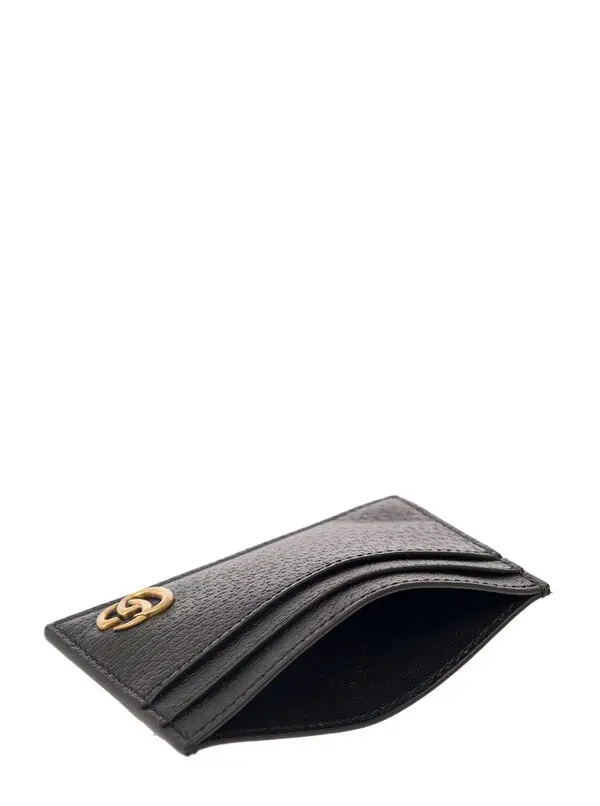 Gucci Cardholder 'gg Marmont' With Gg Logo On The Front In Black Leather For - Multicolor