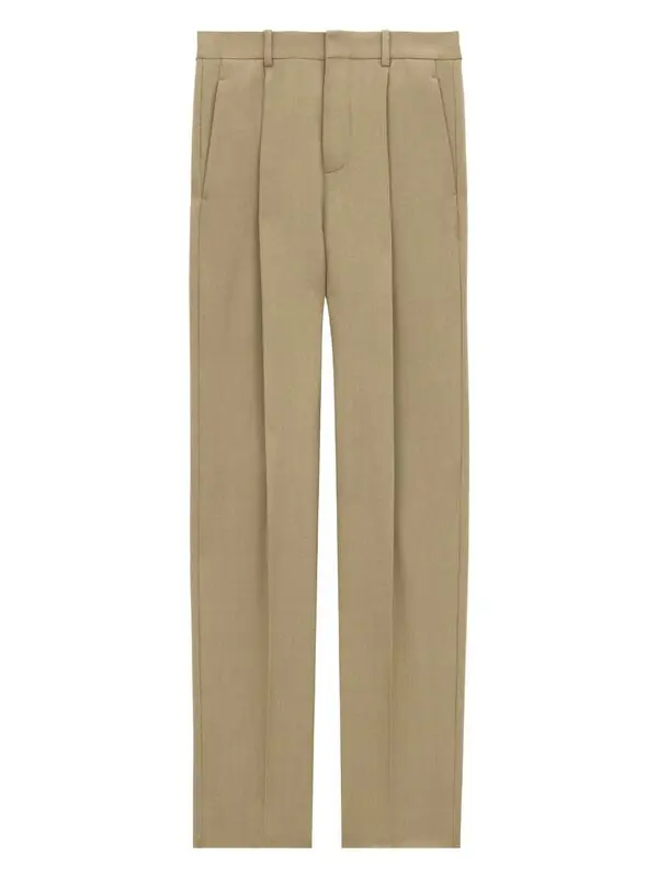 Saint Laurent Wool Gabardine High-waisted Carrot Trousers - Multicolor