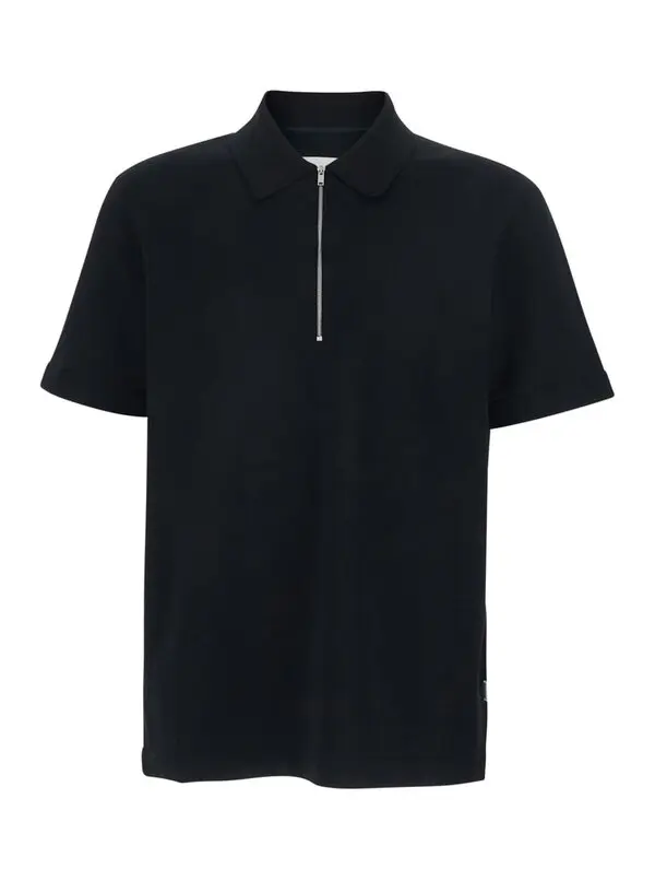 JIL SANDER Polo Shirt With Front Zip Closure And Classic Collar In Cotton For - Black