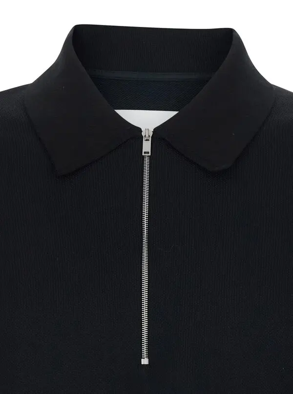 JIL SANDER Polo Shirt With Front Zip Closure And Classic Collar In Cotton For - Black