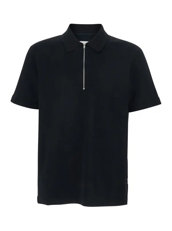 JIL SANDER Polo Shirt With Front Zip Closure And Classic Collar In Cotton For - Black