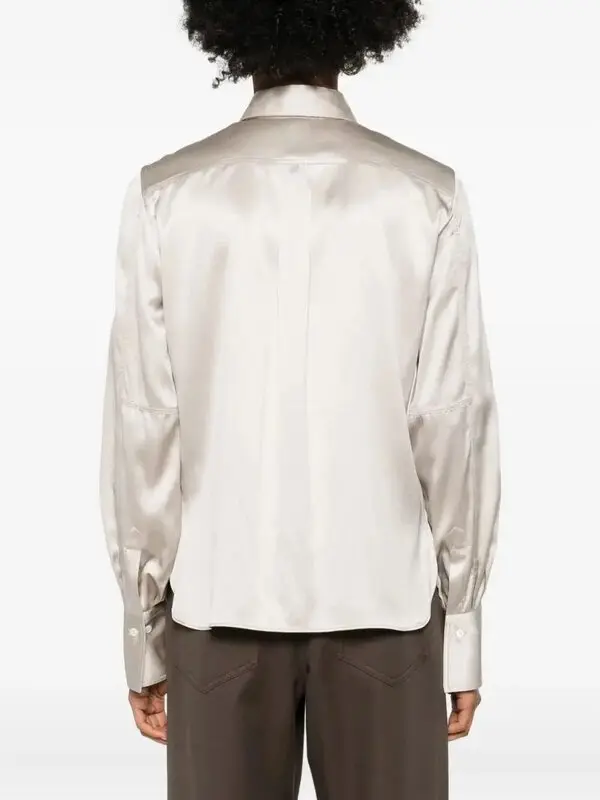 Brunello Cucinelli Silk Satin Shirt With Monili