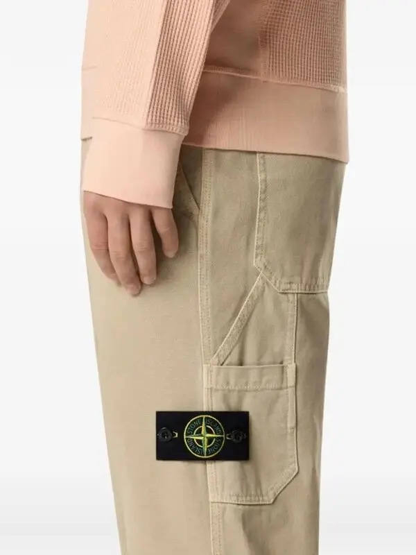 Stone Island Organic Panama Cotton `old` Effect Pants