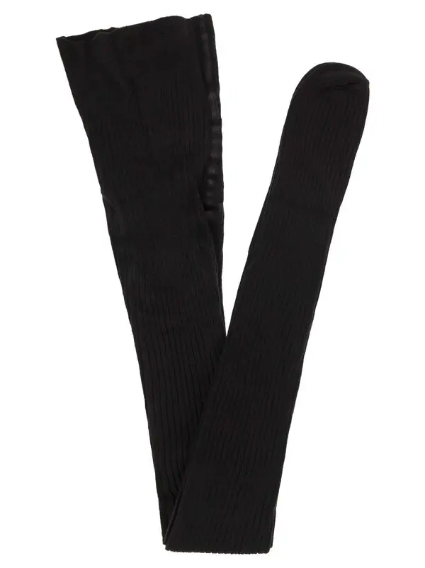 Max Mara Zavorra Ribbed Cotton Tights - Black