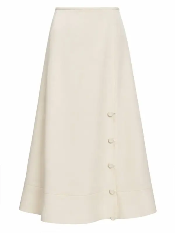 JIL SANDER Satin Skirt - Cream