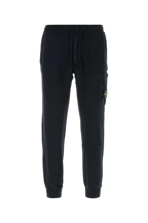 Stone Island Slate Cotton Joggers - Black
