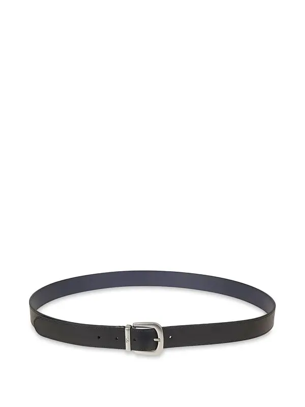 Valentino Garavani Mini V Logo Reversible Leather Belt - Black