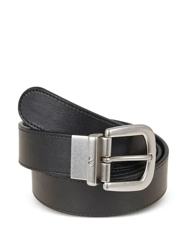 Valentino Garavani Mini V Logo Reversible Leather Belt