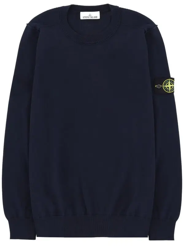 Stone Island Jersey With Logo - Blue