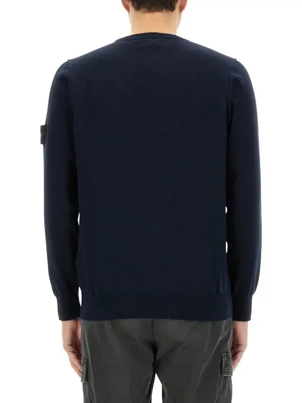 Stone Island Jersey With Logo - Blue