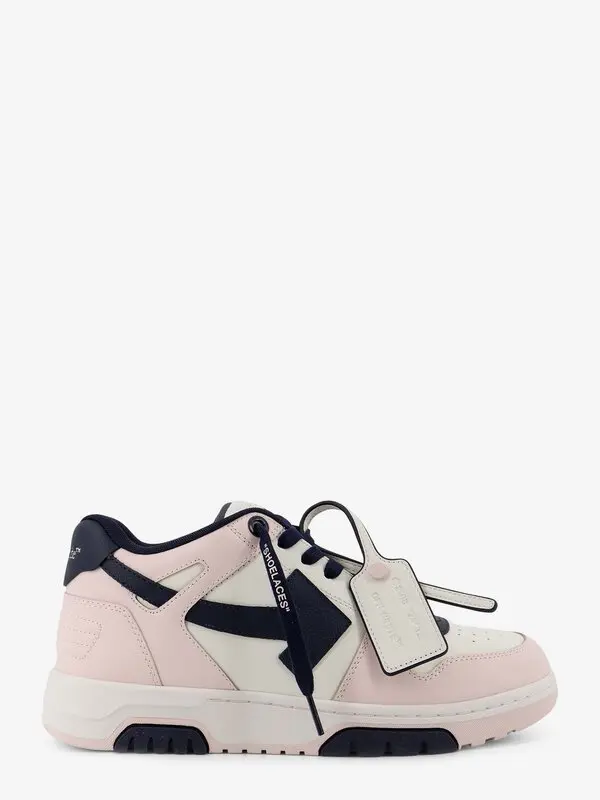 Off-White Out Of Office Leather Sneakers With Iconic Logo On The Side - Multicolor