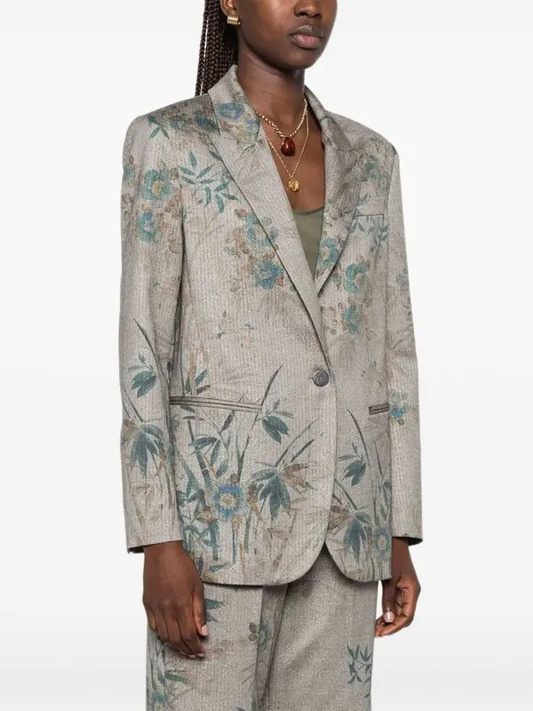FORTE_FORTE Printed Single-breasted Jacket