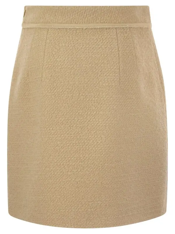 FAY Wool Short Skirt - Cream
