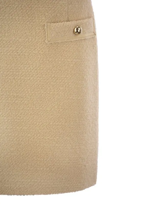 FAY Wool Short Skirt - Cream