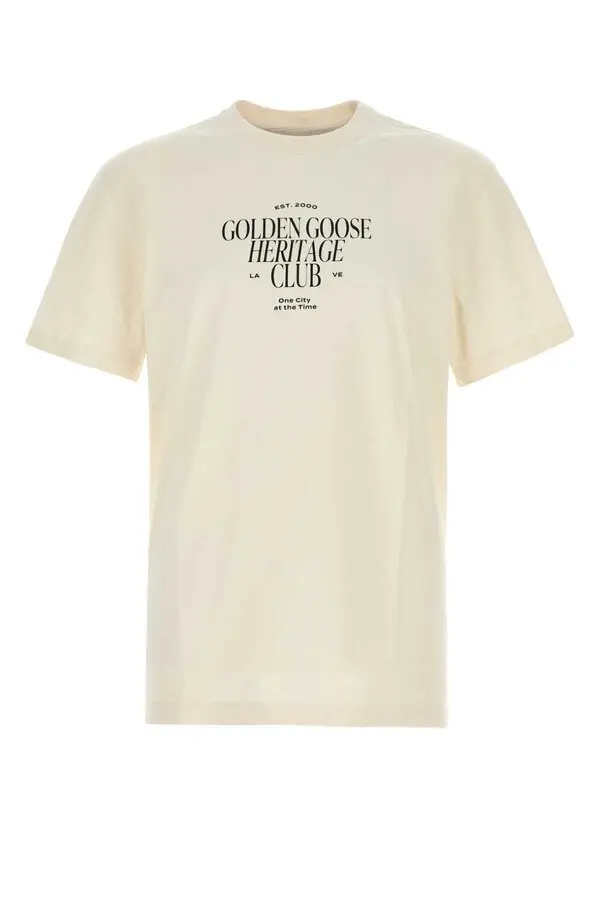 GOLDEN GOOSE Ivory Cotton T-shirt - White