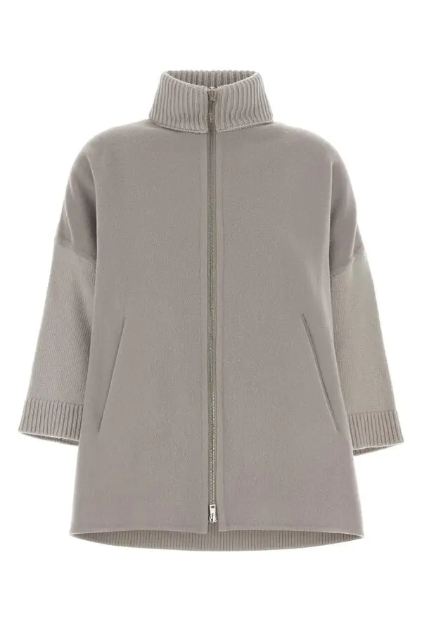 Herno Flannel And Wool Cardigan - Gray