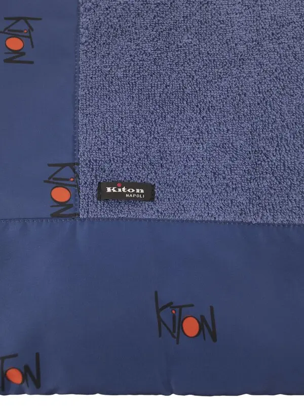 Kiton Terry Beach Towel With Logo Border