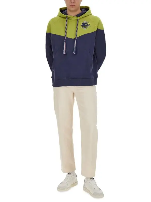Etro Hooded Sweatshirt With Logo - Green
