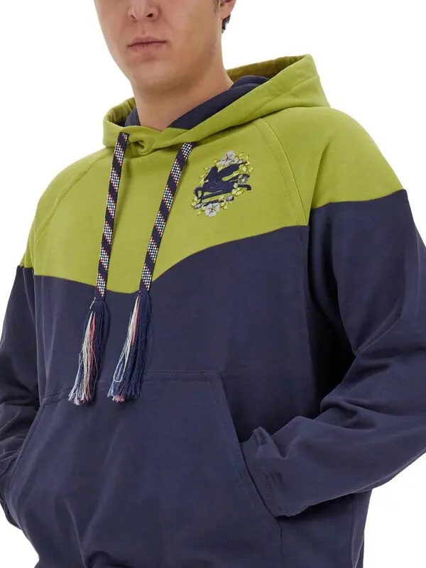 Etro Hooded Sweatshirt With Logo - Green