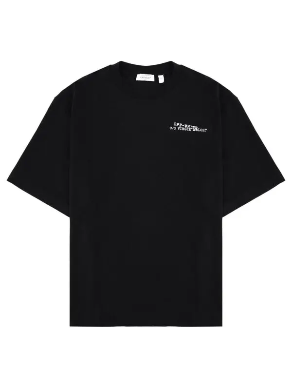 Off-White T-shirt Con Logo - Black