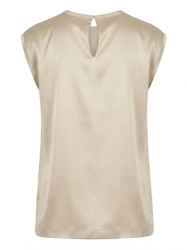 Brunello Cucinelli Stretch Silk Satin Blouse - Multicolor