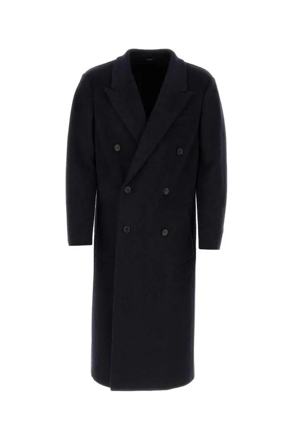 Fendi Navy Wool Blend Coat