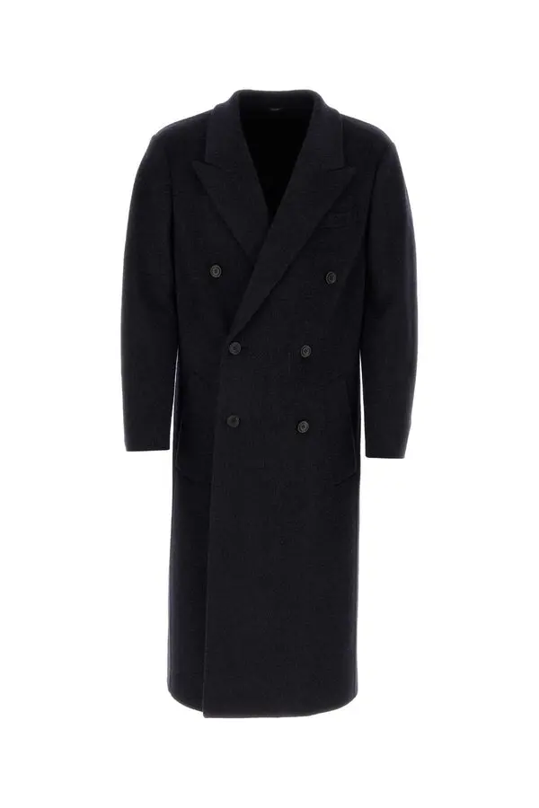 Fendi Wool Blend Overcoat - Blue