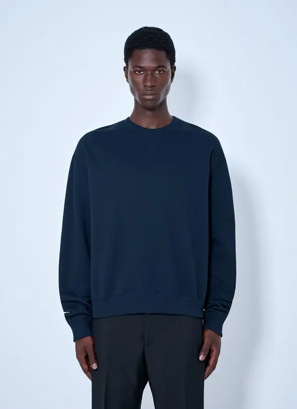 JIL SANDER Cotton Crewneck Sweatshirt - Blue