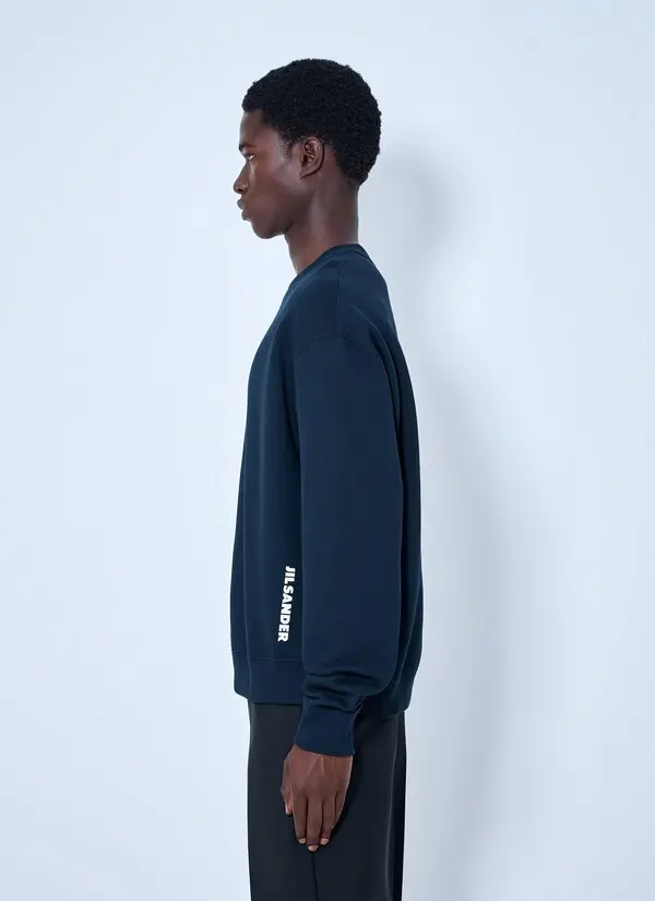 JIL SANDER Cotton Crewneck Sweatshirt - Blue