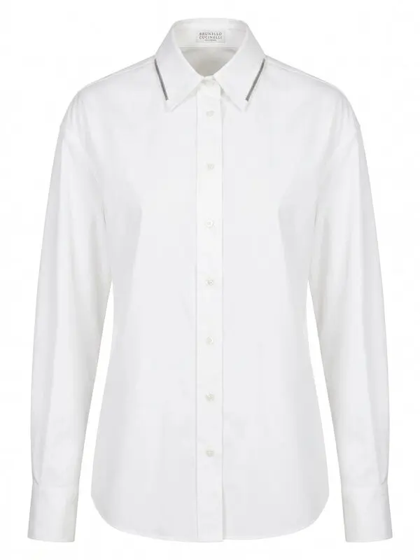 Brunello Cucinelli Stretch Cotton Poplin Shirt - Multicolor