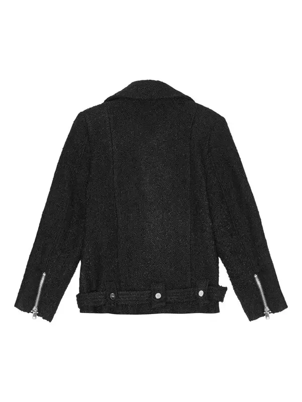 GANNI Boucle Wool Biker Jacket