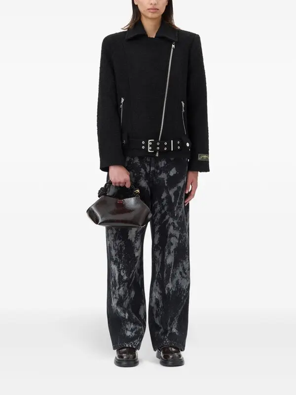 GANNI Boucle Wool Biker Jacket