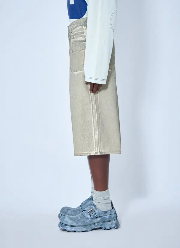 Acne Studios Wide-leg Denim Shorts - Cream
