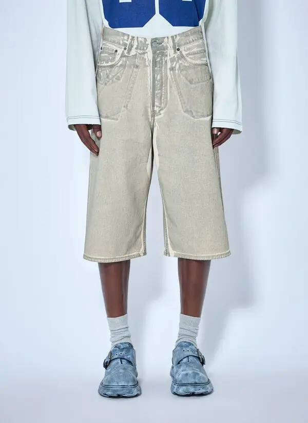 Acne Studios Wide-leg Denim Shorts - Cream