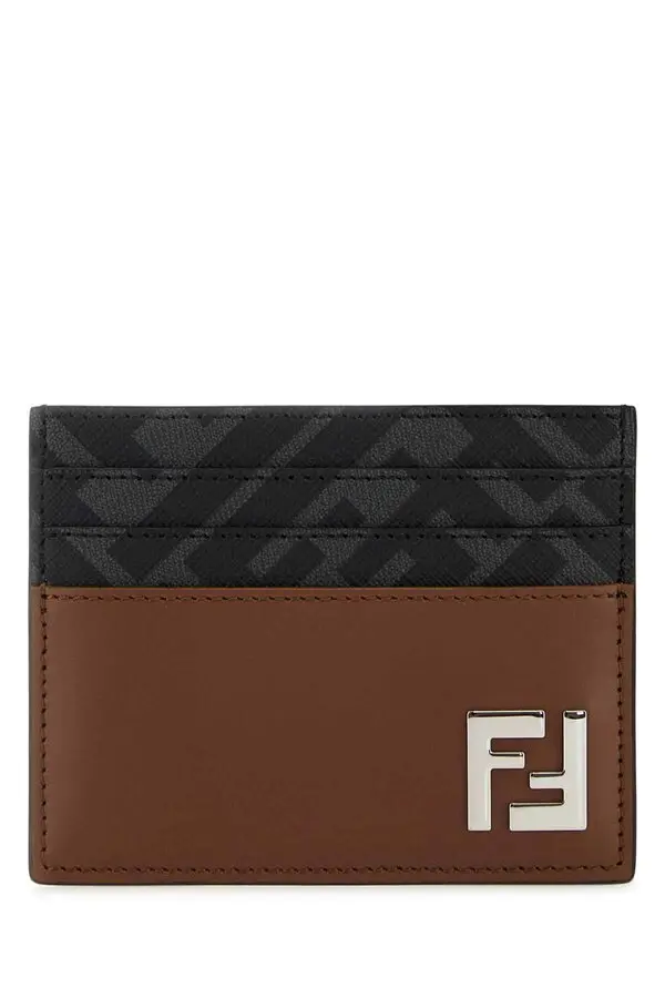 Fendi Leather And Canvas Cardholder