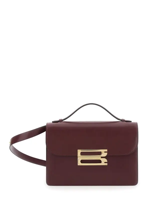 Victoria Beckham Dorian' Bordeaux Shoulder Bag With Adjustable And Removable Shoulder Strap And Logo Plaque On The Front In Leather - Multicolor