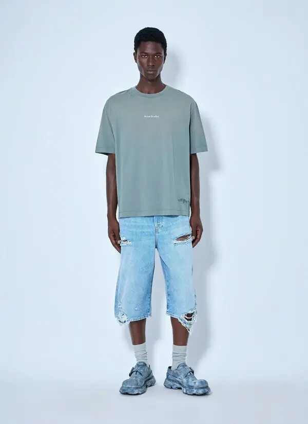 Acne Studios Distressed Denim Shorts - Blue