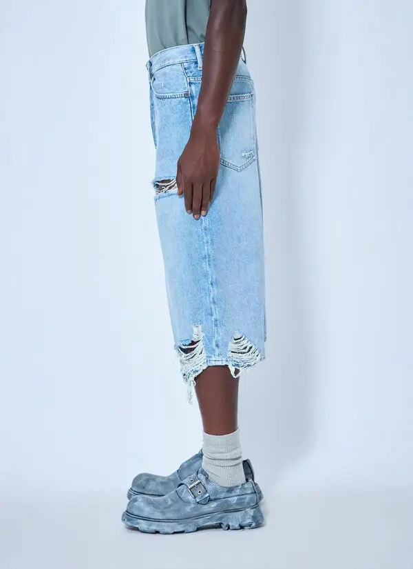 Acne Studios Distressed Denim Shorts - Blue